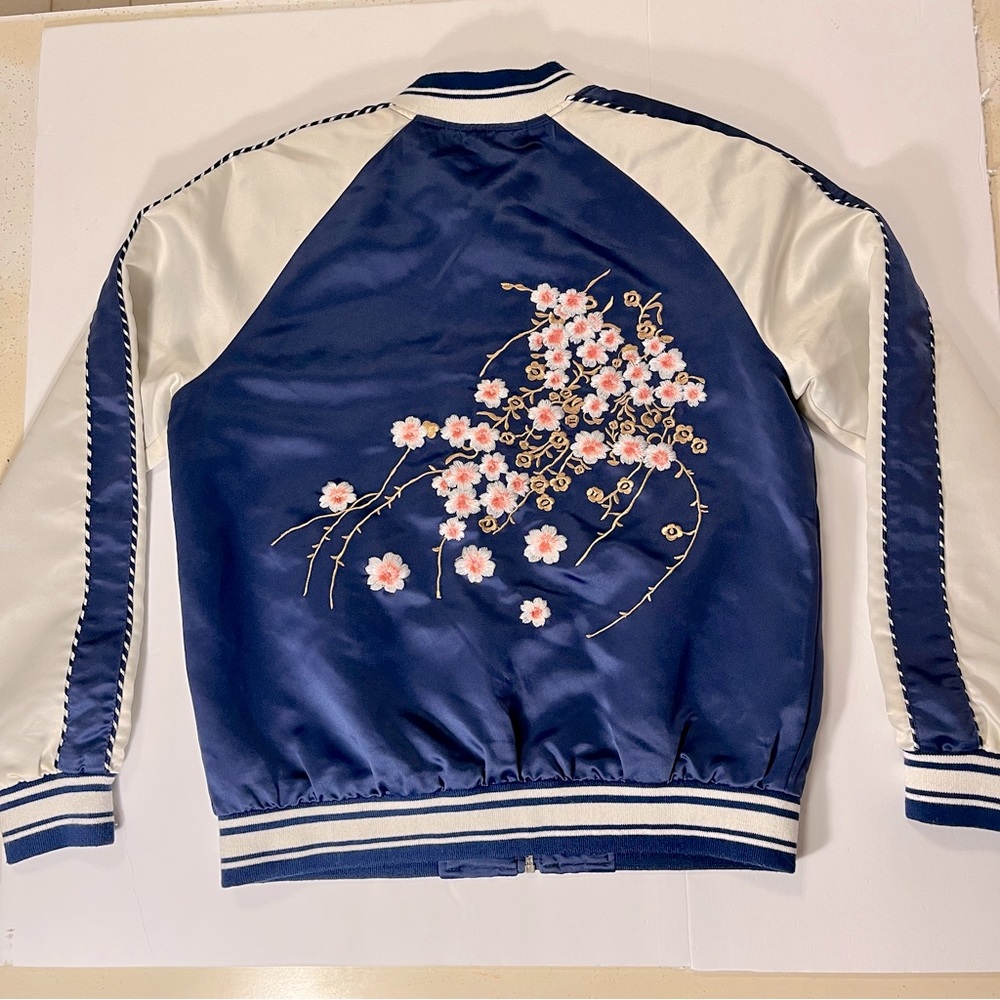 Satin Jacket Cherry Blossom Embroidery - Gem